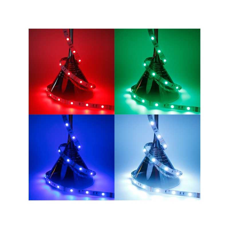 Kit ruban LED RGB 30LED/m IP20 5m capteur son 220V