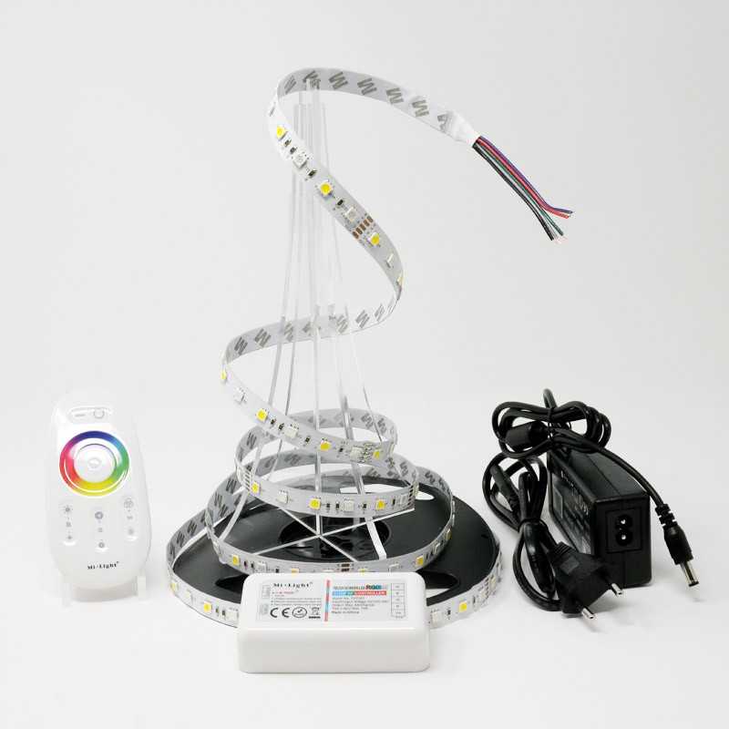 Kit ruban LED RGB+W 60LED/m 5m avec contrôleur RF 220V