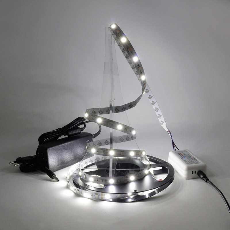 Kit ruban LED RGB+W 60LED/m 5m avec contrôleur RF 220V