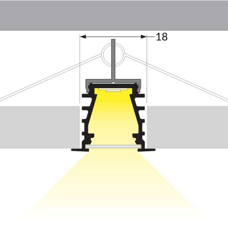 Fixation spéciale placo pour profilé LED alu encastrable