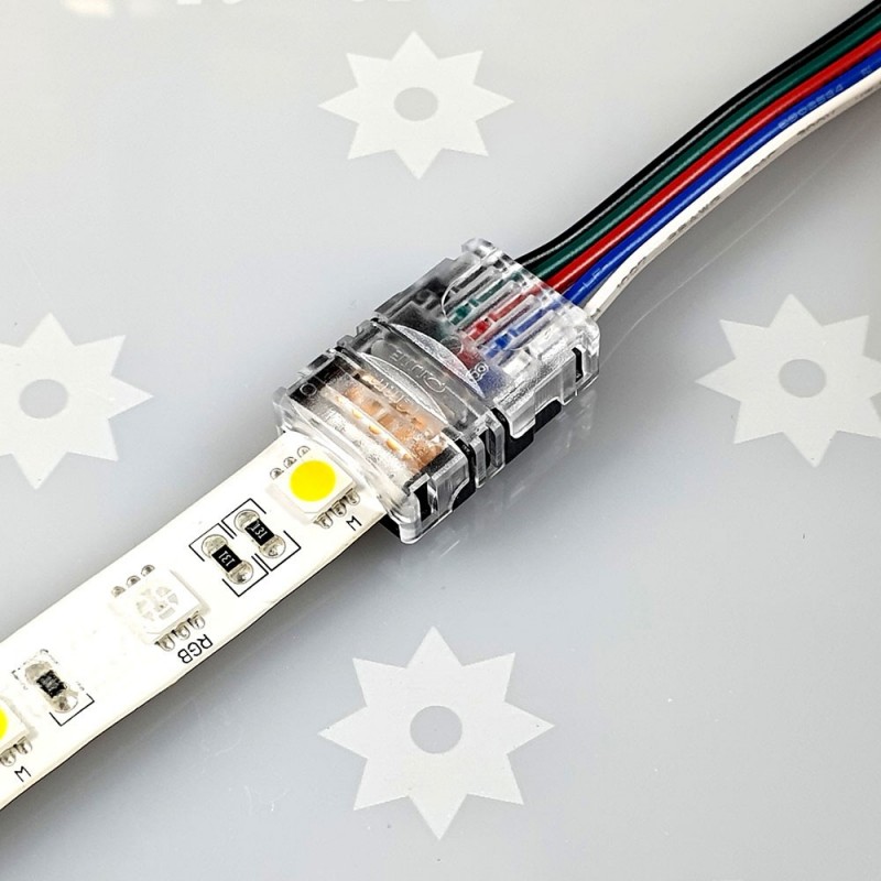 Raccord rapide ruban LED RGBW étanche 12mm vers fil électrique QuickLED