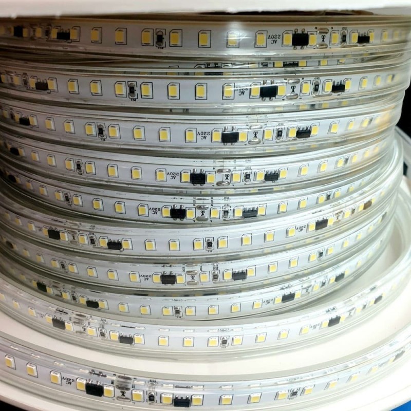 Ruban LED 220V blanc neutre puissant. Etanche et sans transfo