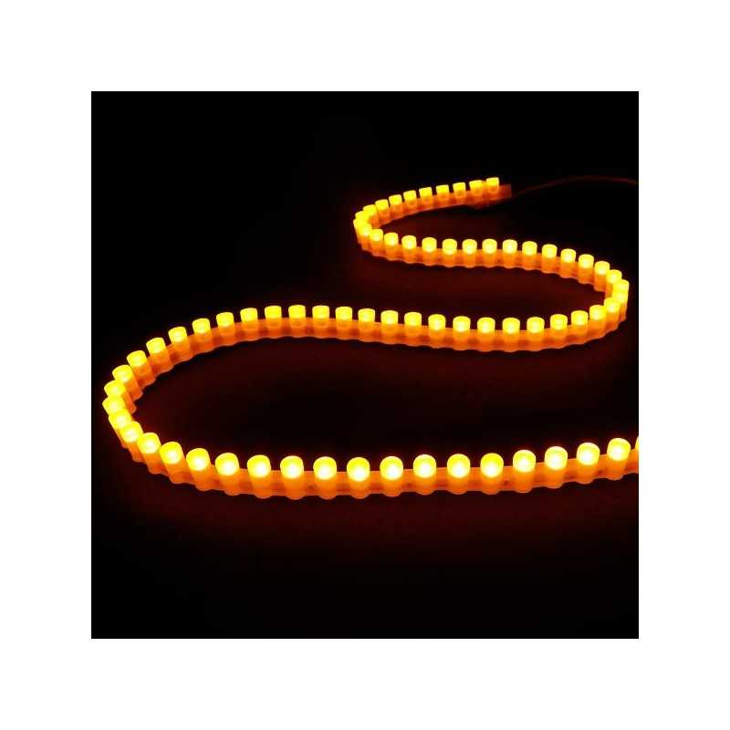 Bande LED silicone orange 12V 96LED/m étanche 1m